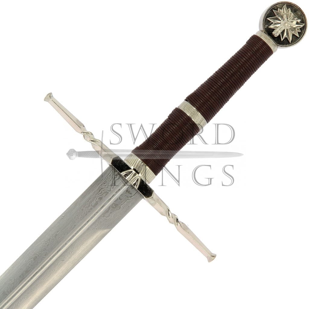 The Witcher Steel sword with brown handle damascus blade and sheath ...